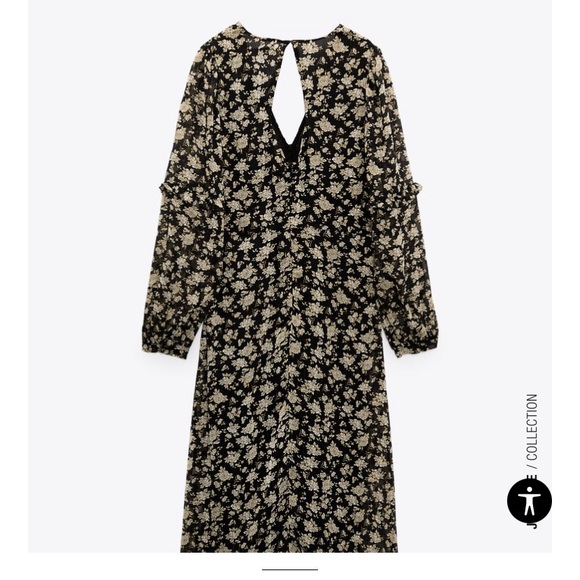 Zara | Dresses | Zara Ruffled Print Dress | Poshmark